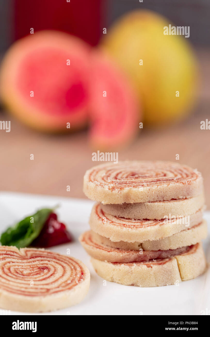 Bolo de rolo (swiss roll, roll cake) typical Brazilian dessert, from ...