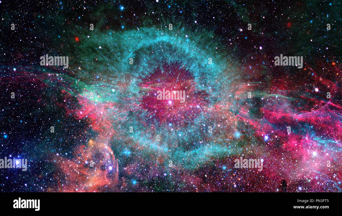 Abstract scientific background - galaxy and nebula in space. Elements ...