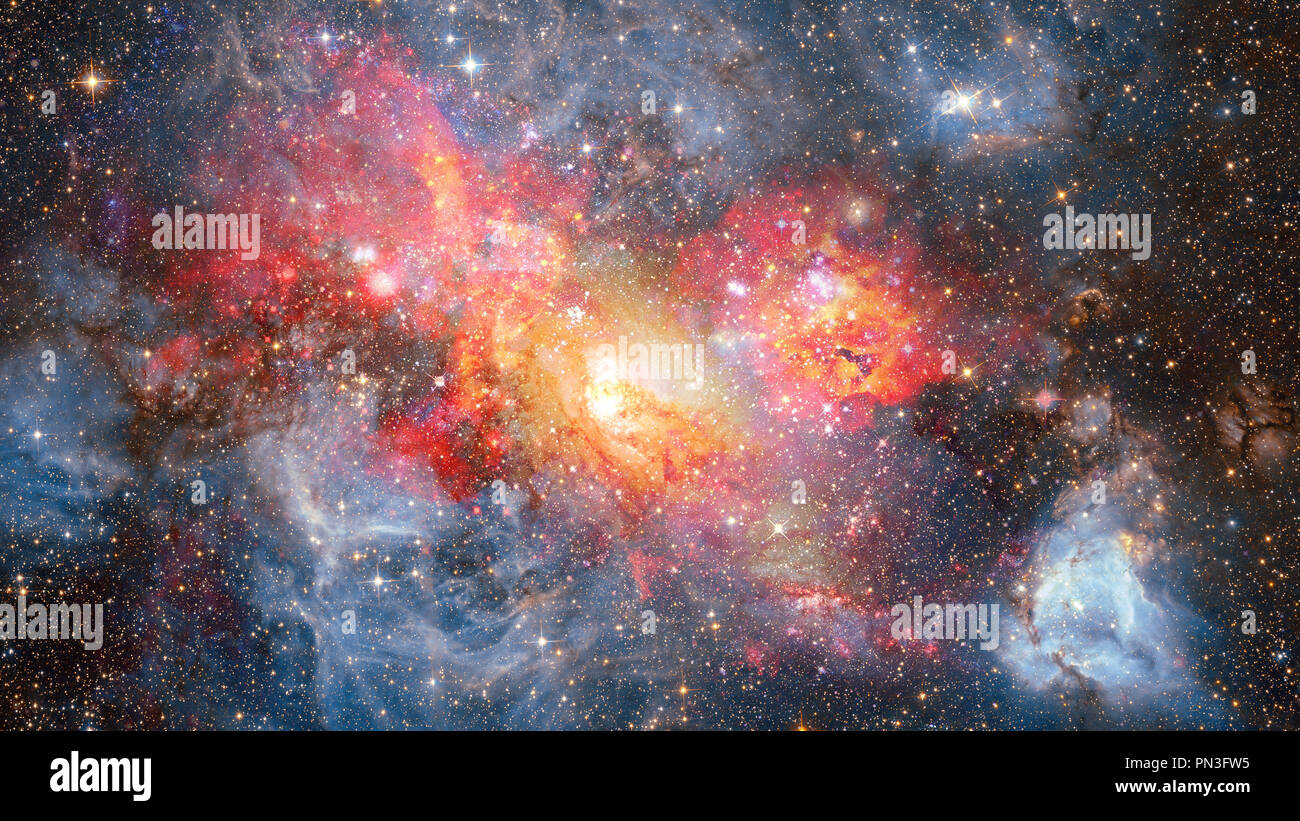 Nebula and spiral galaxies in space. Elements of this image furnished ...