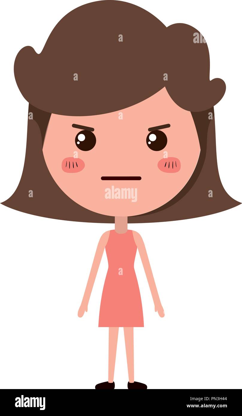 cartoon woman angry kawaii character Stock Vector Image & Art - Alamy