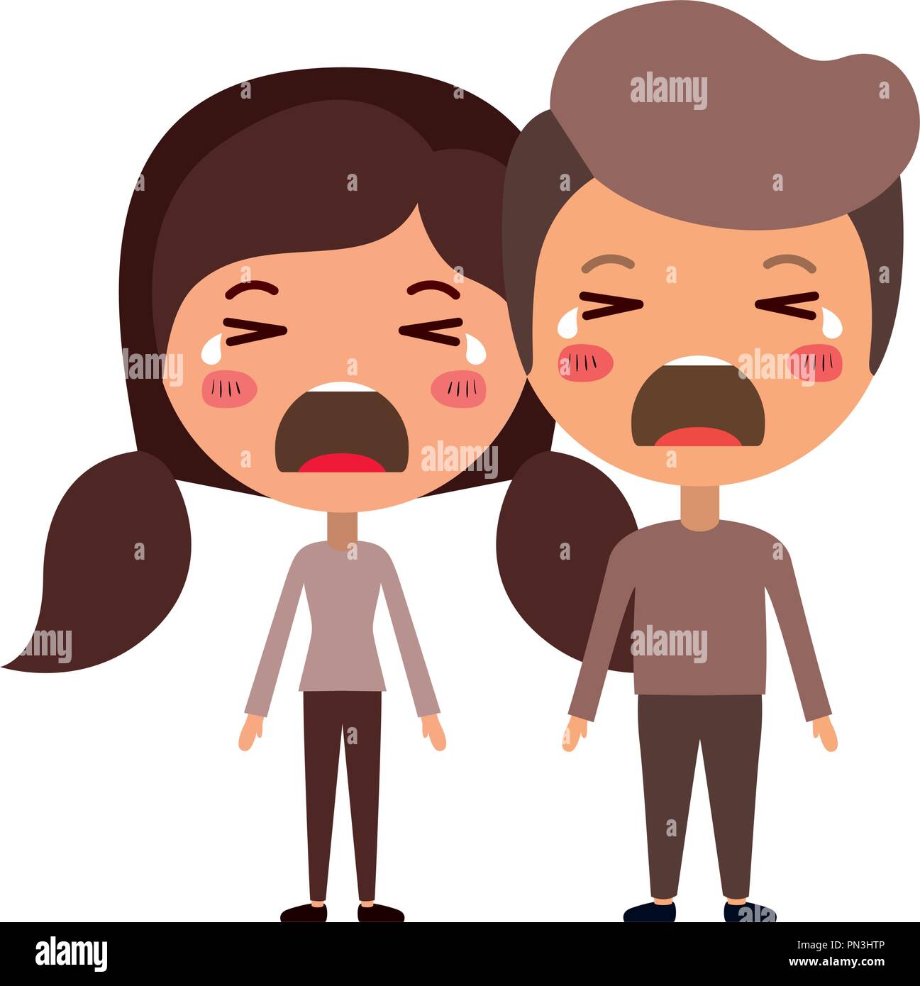 cartoon crying couple kawaii characters Stock Vector Image & Art - Alamy
