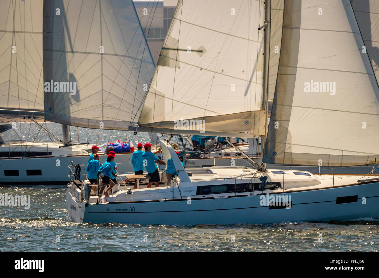 Backdrop sail boat hi-res stock photography and images - Alamy