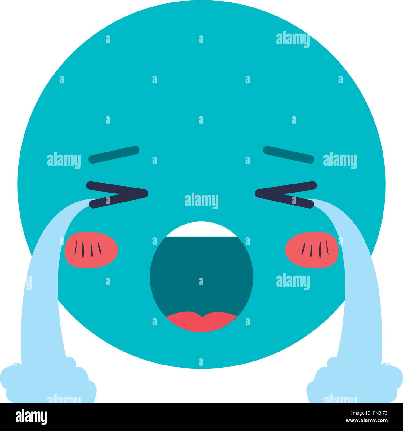 Crying emoticon face kawaii style hi-res stock photography and images ...