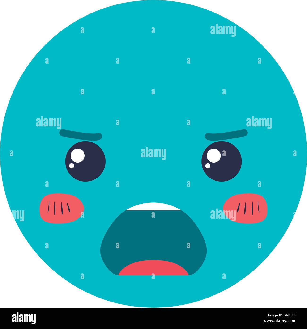 cartoon angry head kawaii character Stock Vector Image & Art - Alamy