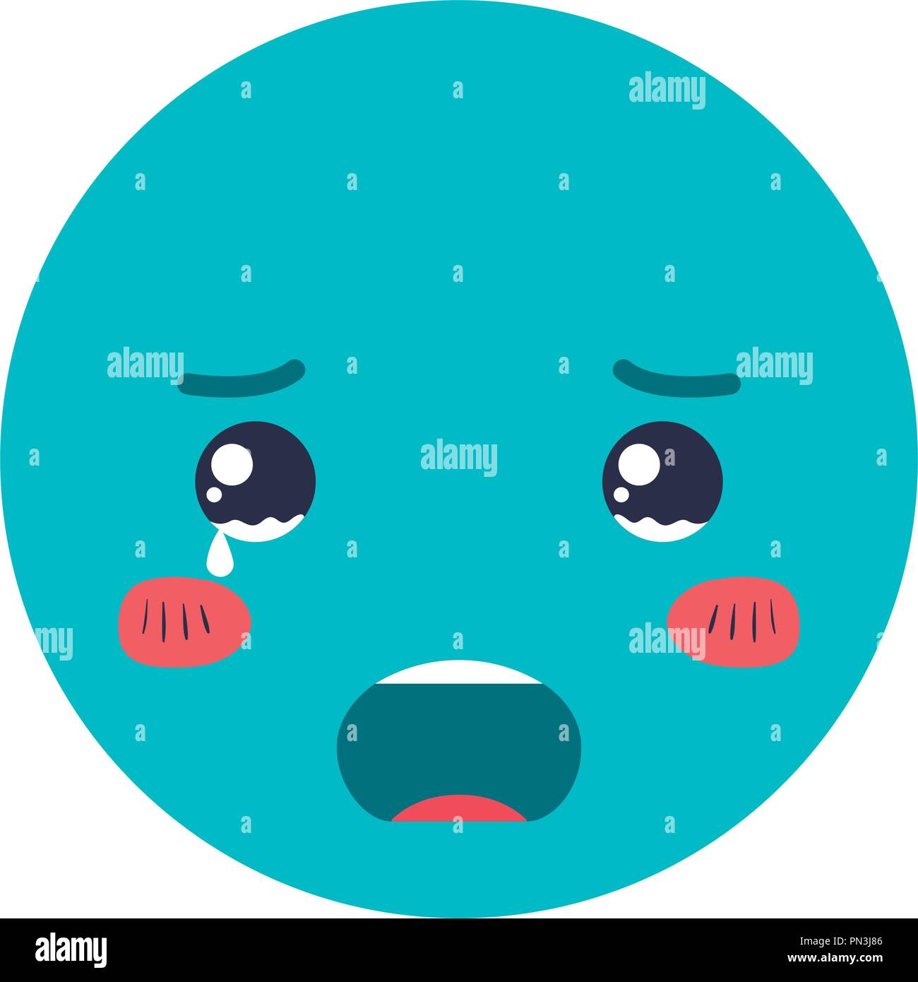 cartoon crying head kawaii character Stock Vector Image & Art - Alamy