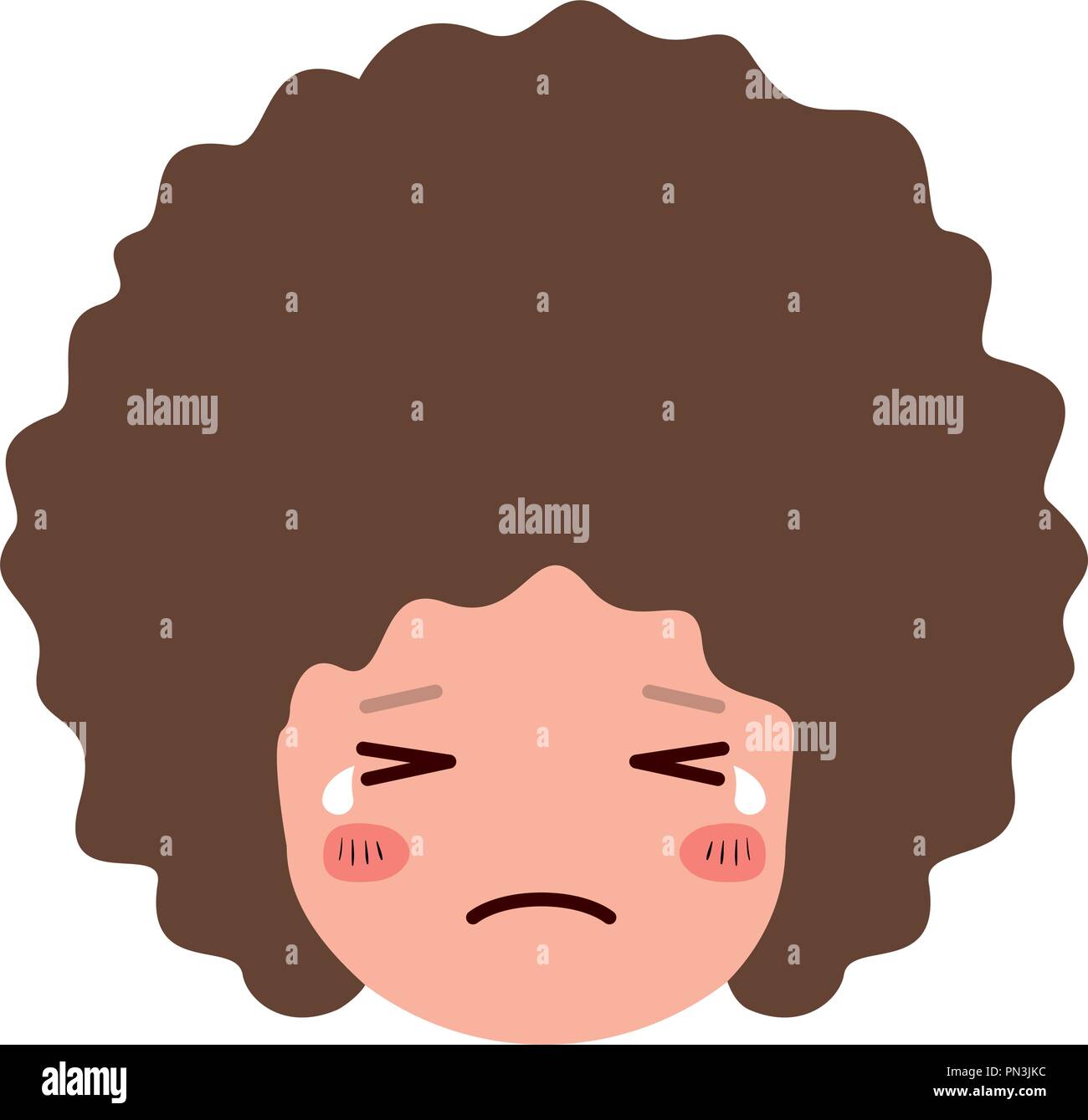 cartoon sad man head kawaii character Stock Vector Image & Art - Alamy