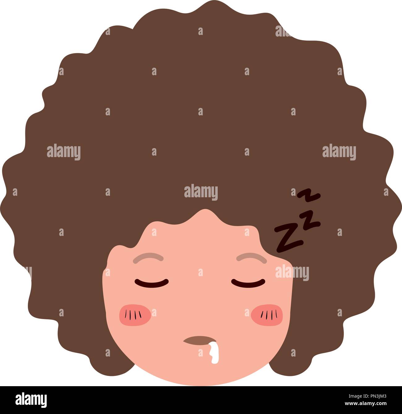 cartoon head man asleep kawaii character Stock Vector Image & Art - Alamy