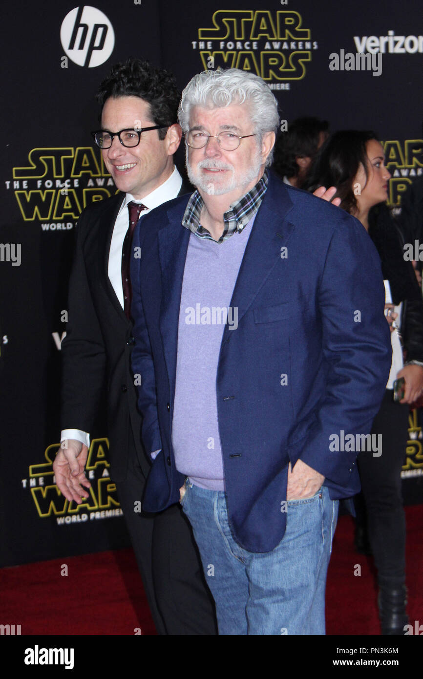 J.J. Abrams, George Lucas 12/14/2015 "Star Wars The Force Awakens ...