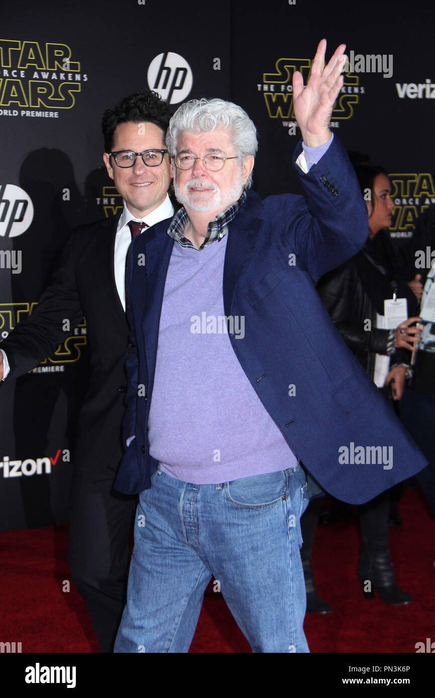 J.J. Abrams, George Lucas 12/14/2015 "Star Wars The Force Awakens ...