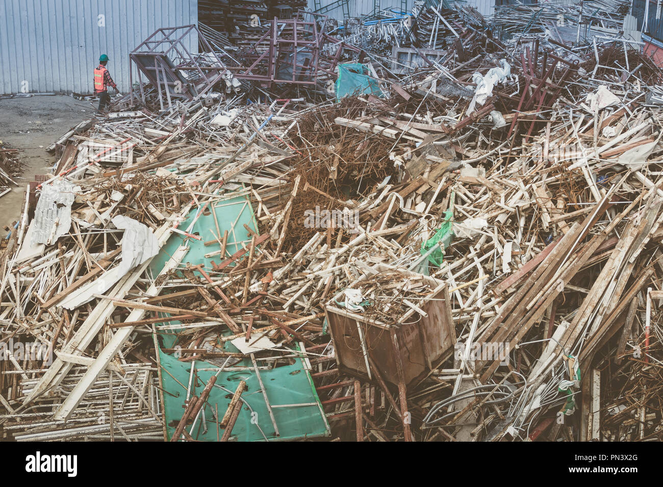 Steel bars scrap left over from construction site and can be sell as ...