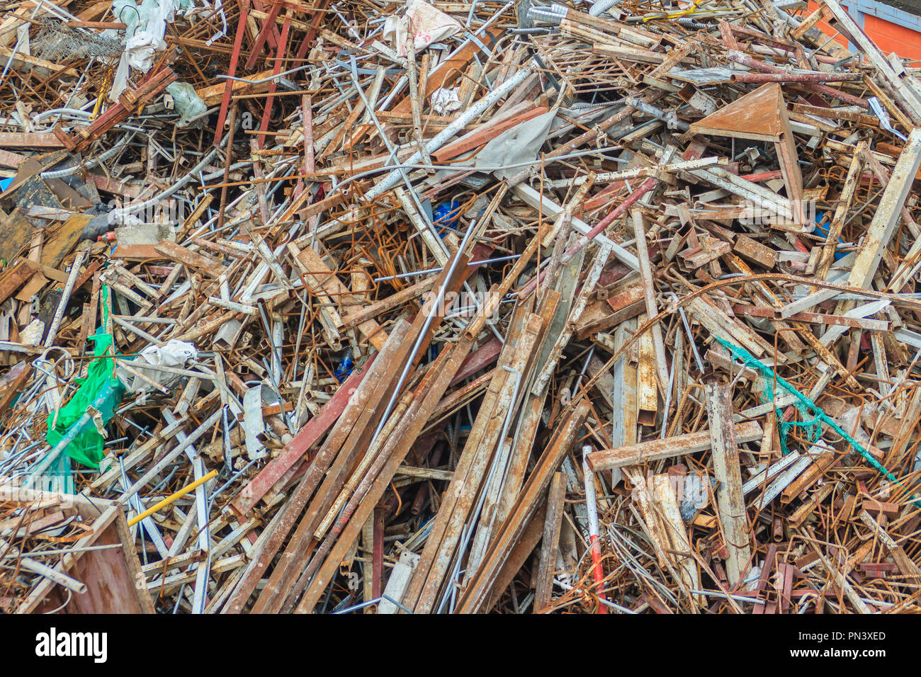 Steel bars scrap left over from construction site and can be sell as ...