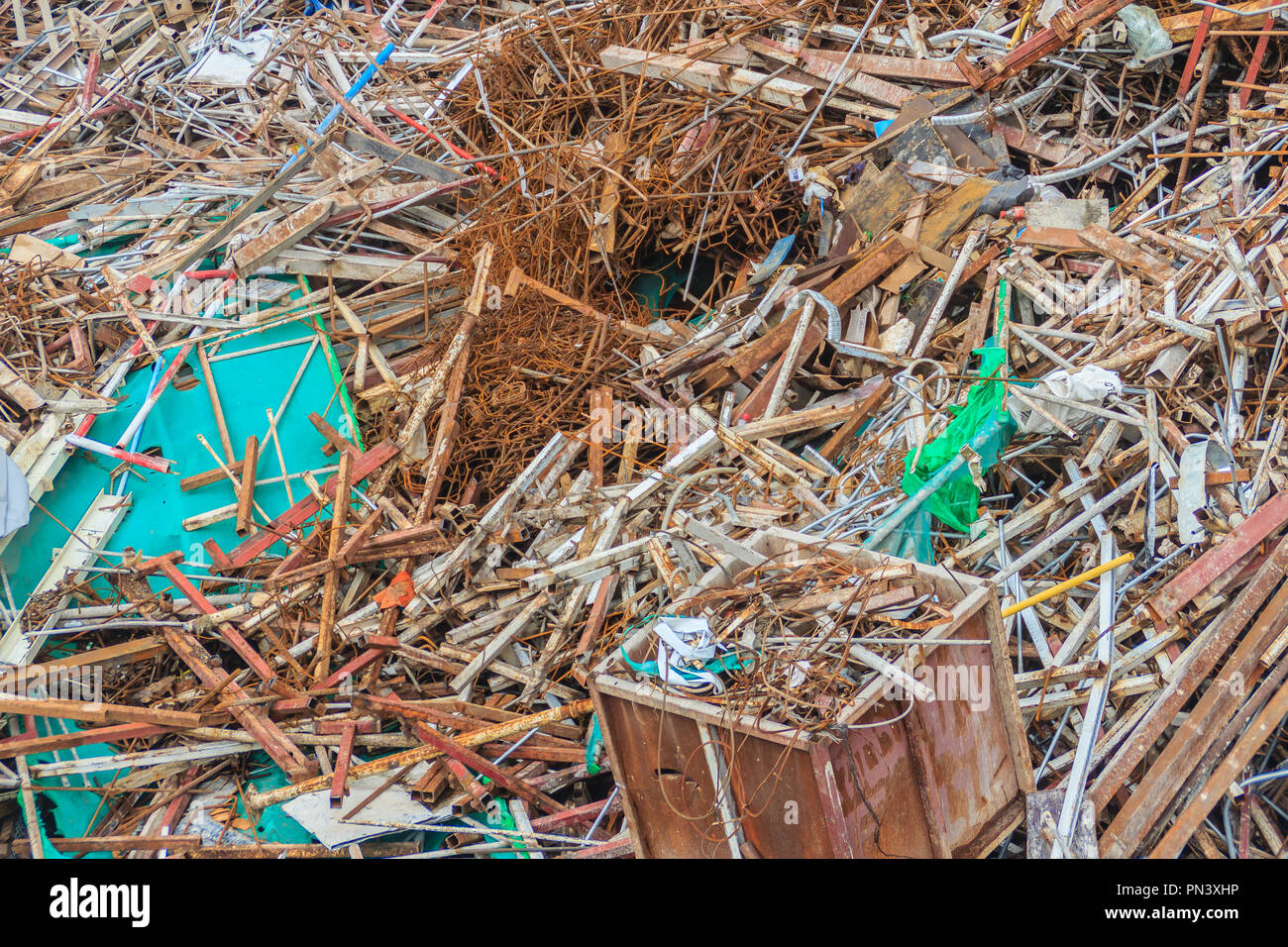 Steel bars scrap left over from construction site and can be sell as ...