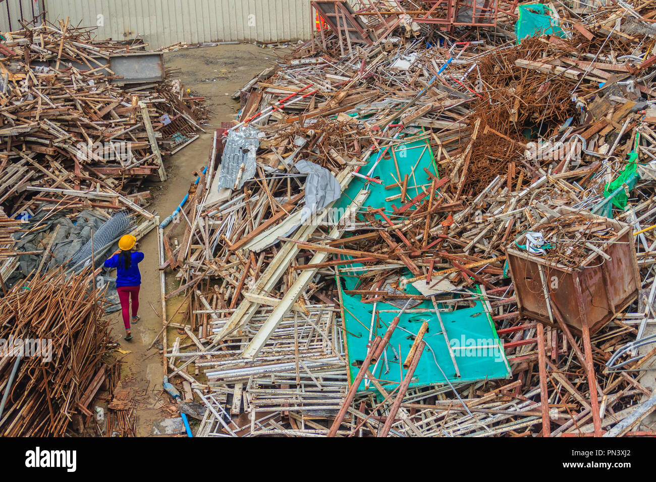 Steel bars scrap left over from construction site and can be sell as ...