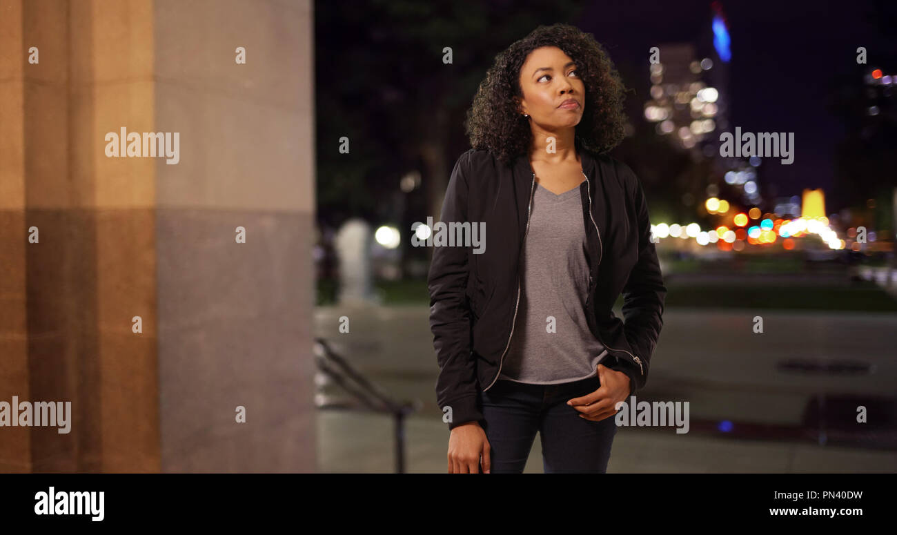 Casual Woman Standing Outside