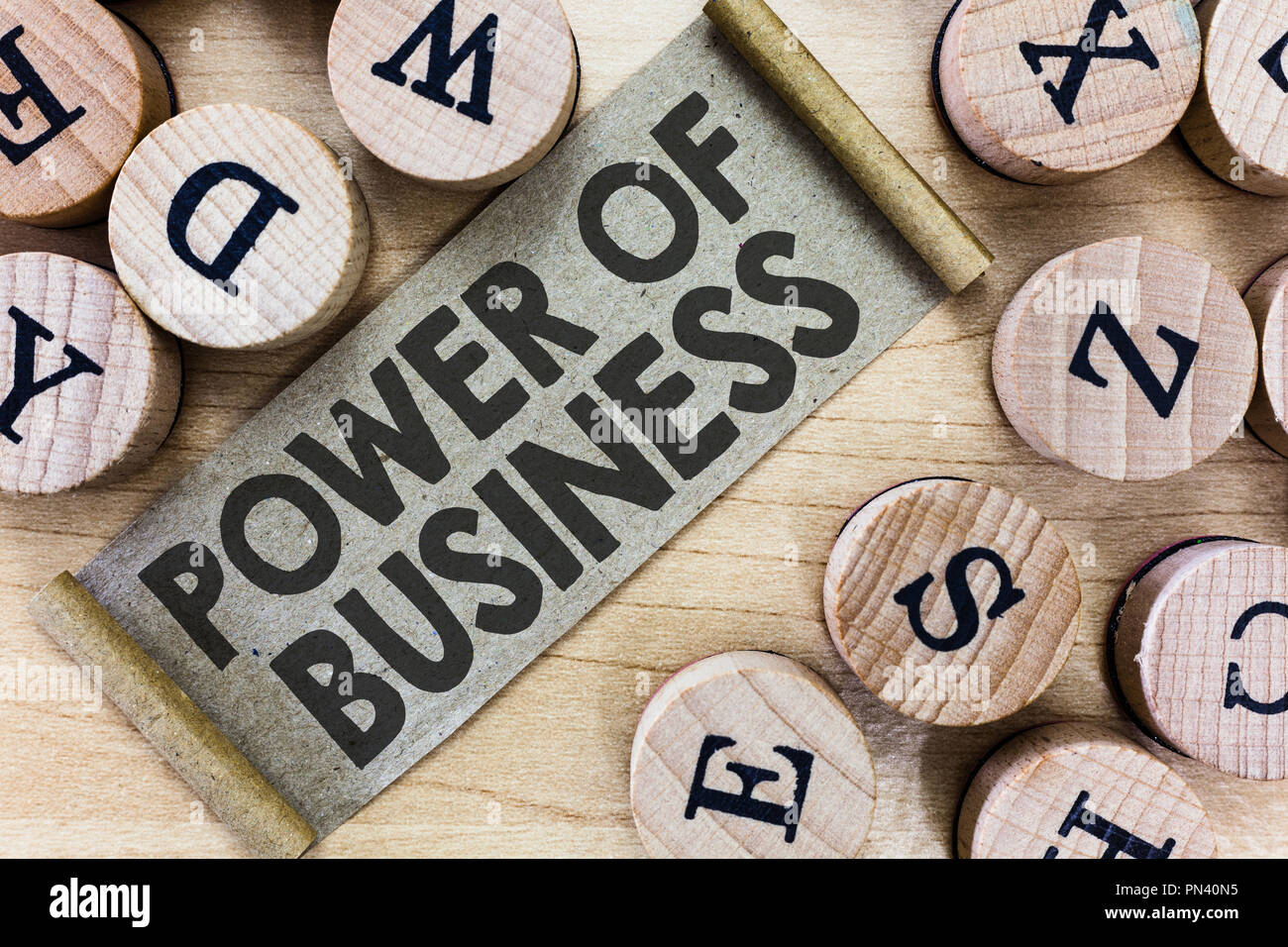 Text sign showing Power Of Business. Conceptual photo The ability to ...