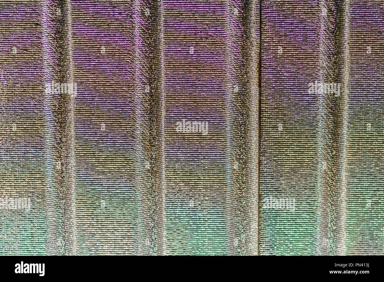 Silver roof insulation rough wrinkle foil texture. Insulation sheets ...