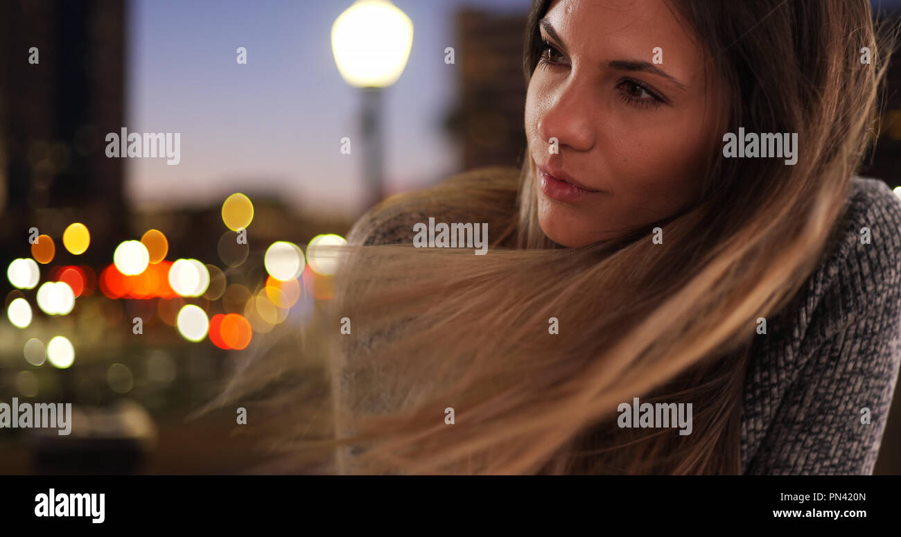 Windy brunette hi-res stock photography and images - Alamy
