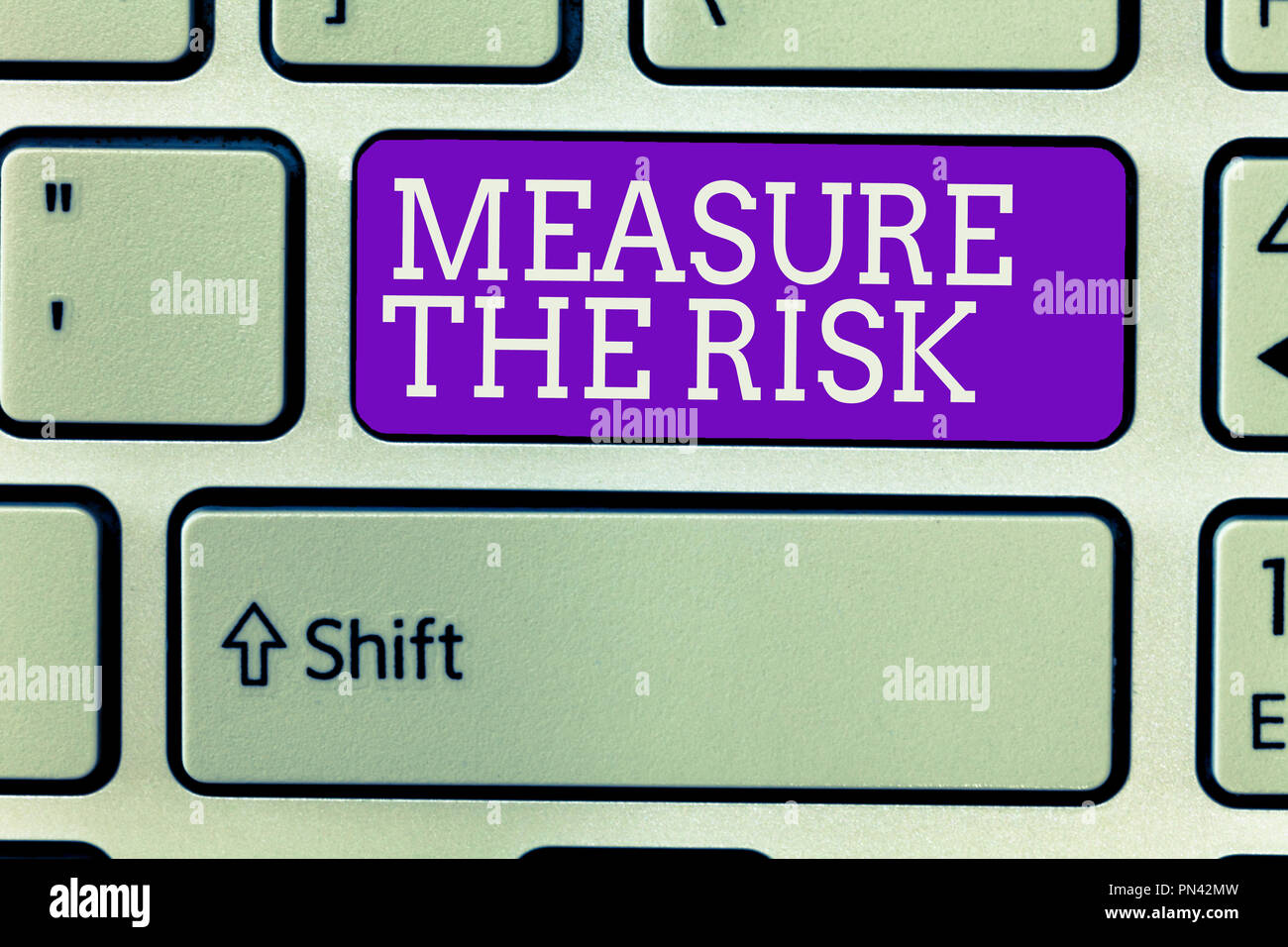 Writing note showing Measure The Risk. Business photo showcasing ...