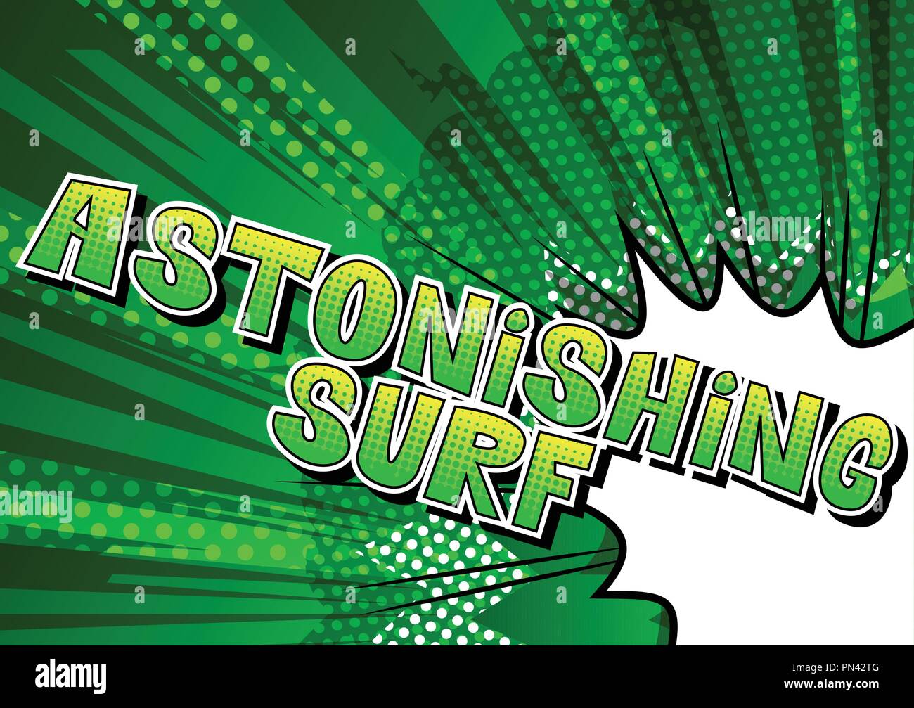 Astonishing Surf - Comic book style word on abstract background Stock ...