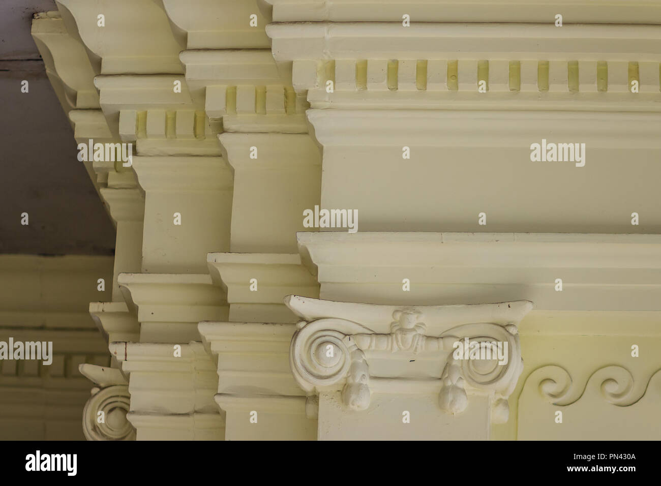 Beautiful architectural detail of vintage Greek-Roman styles columns ...