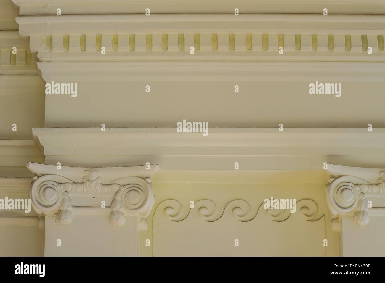 Beautiful architectural detail of vintage Greek-Roman styles columns ...