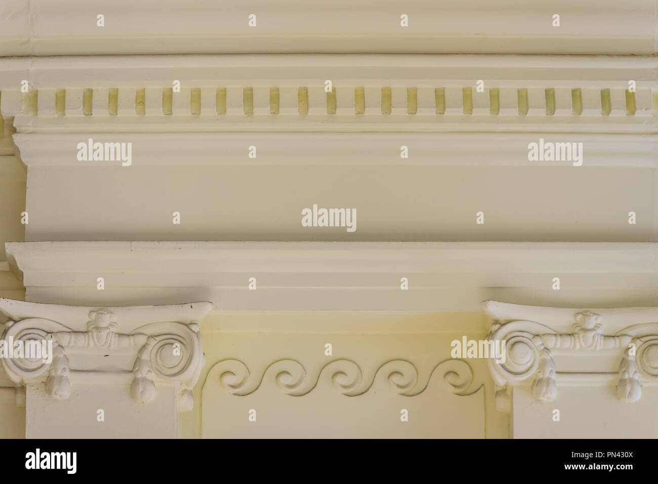 Beautiful architectural detail of vintage Greek-Roman styles columns ...