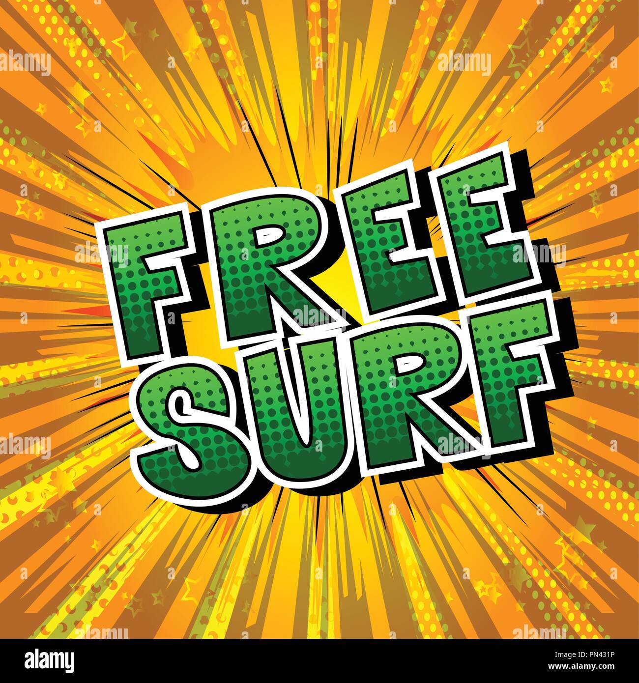 Free Surf - Comic book style word on abstract background Stock Vector ...