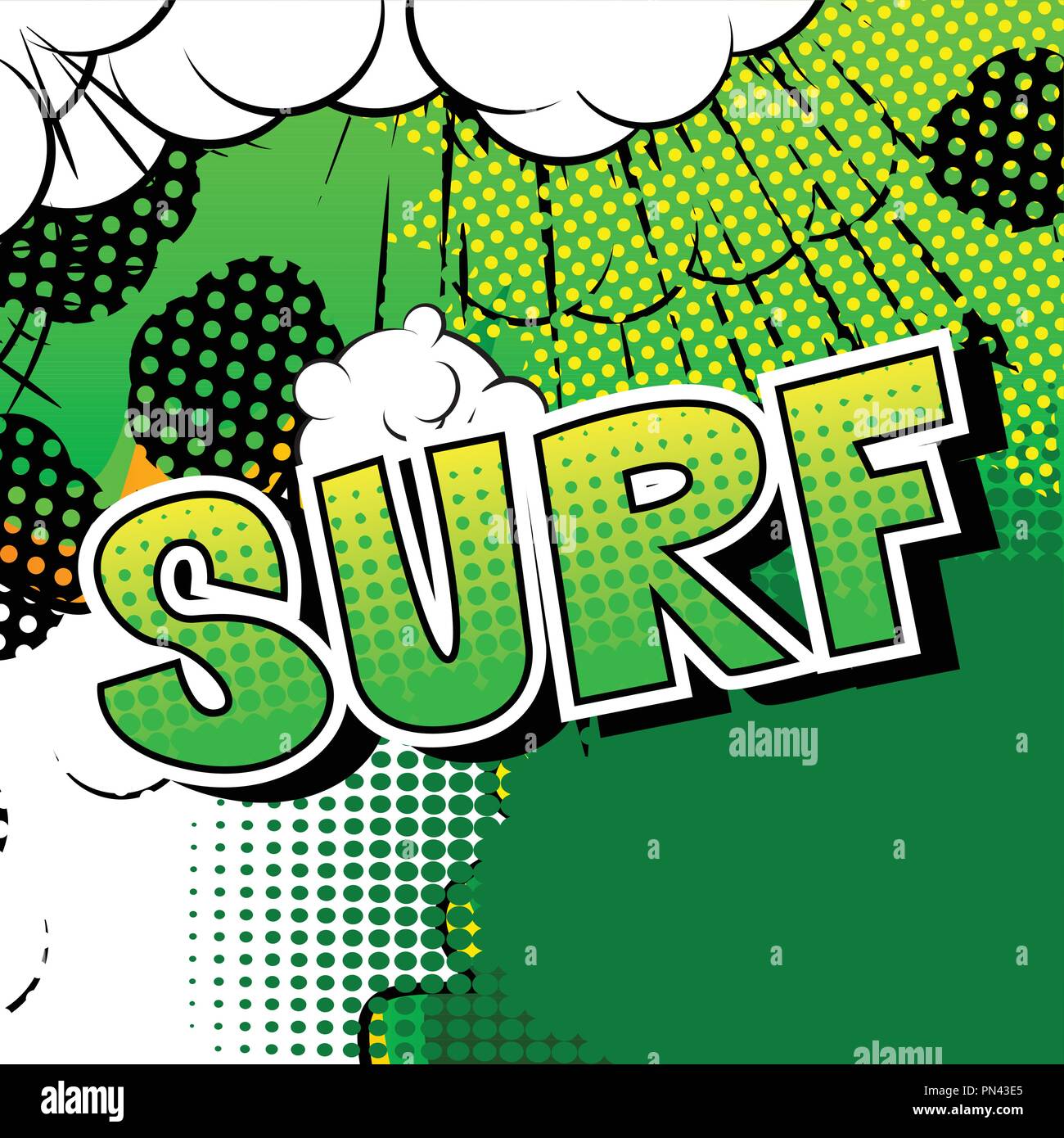 Surf - Comic book style word on abstract background Stock Vector Image ...