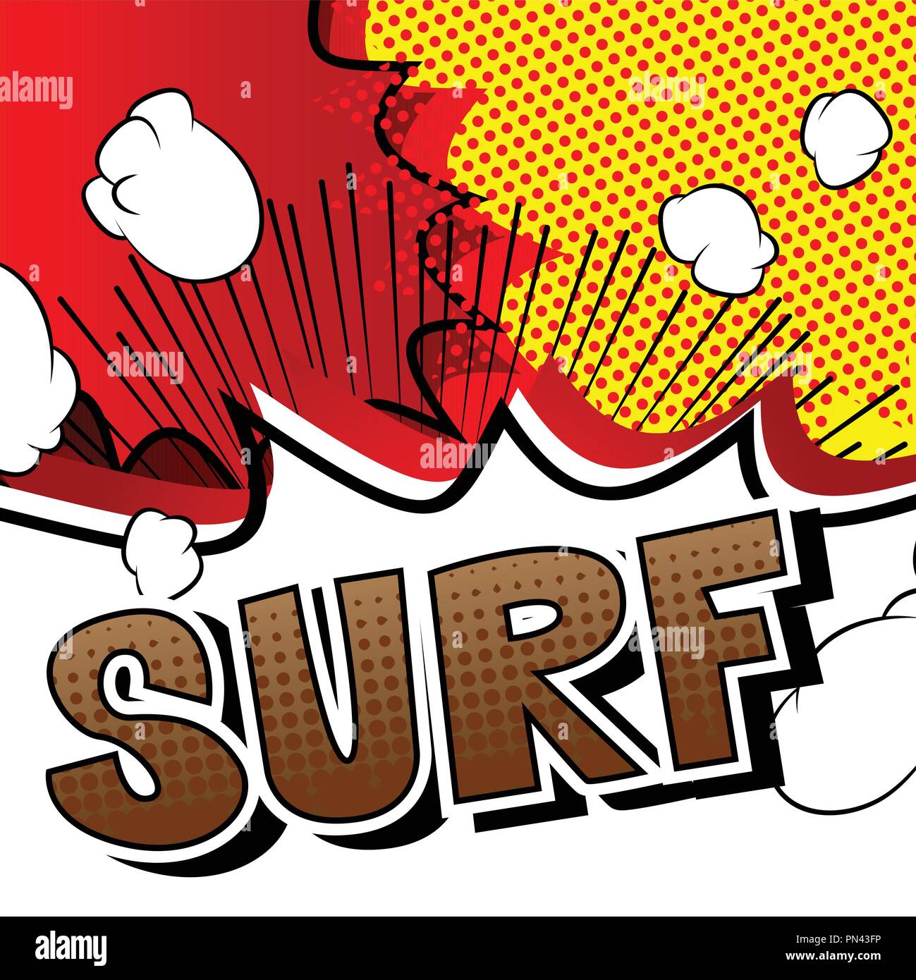 Surf - Comic book style word on abstract background Stock Vector Image ...