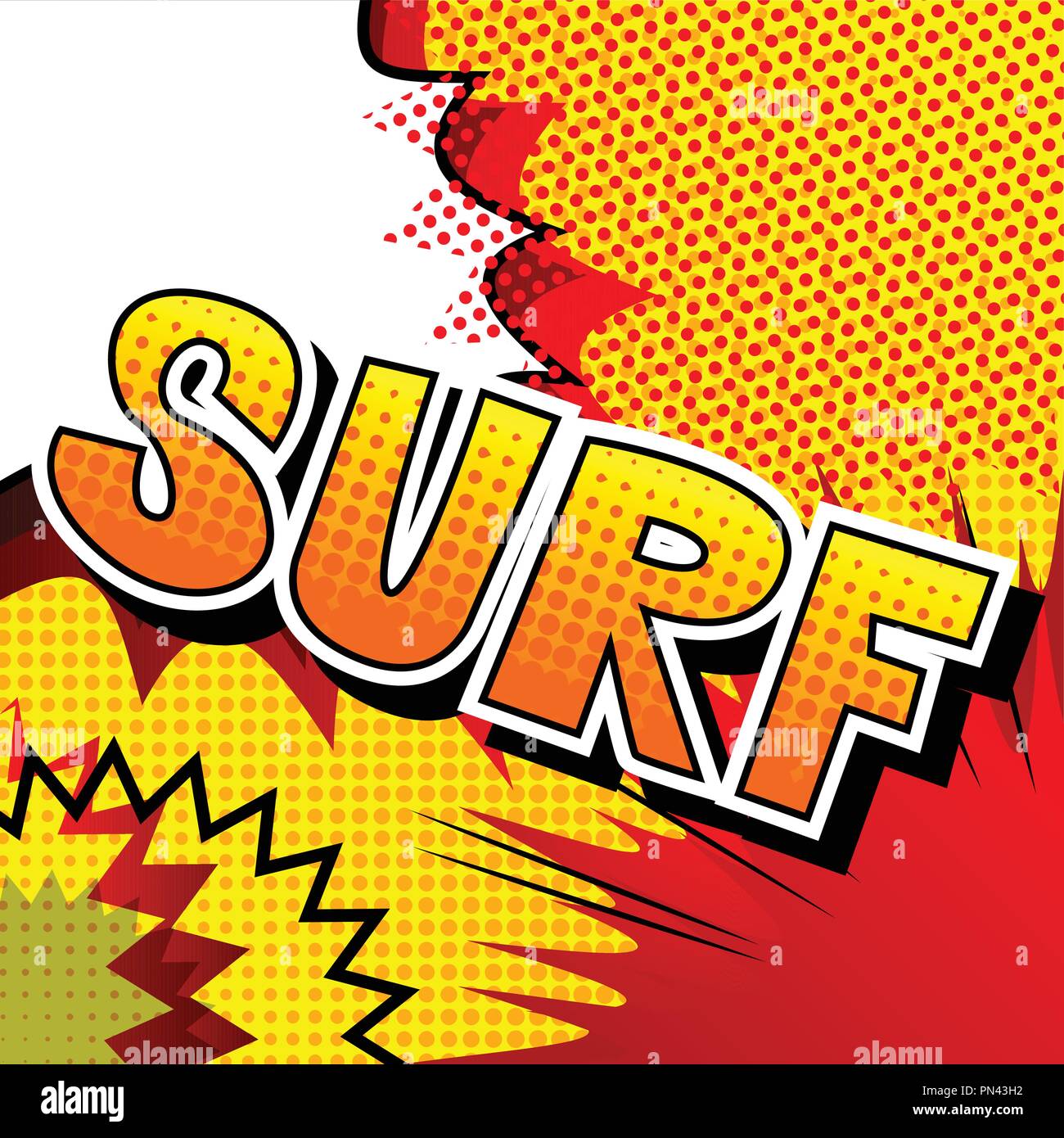 Surf - Comic book style word on abstract background Stock Vector Image ...