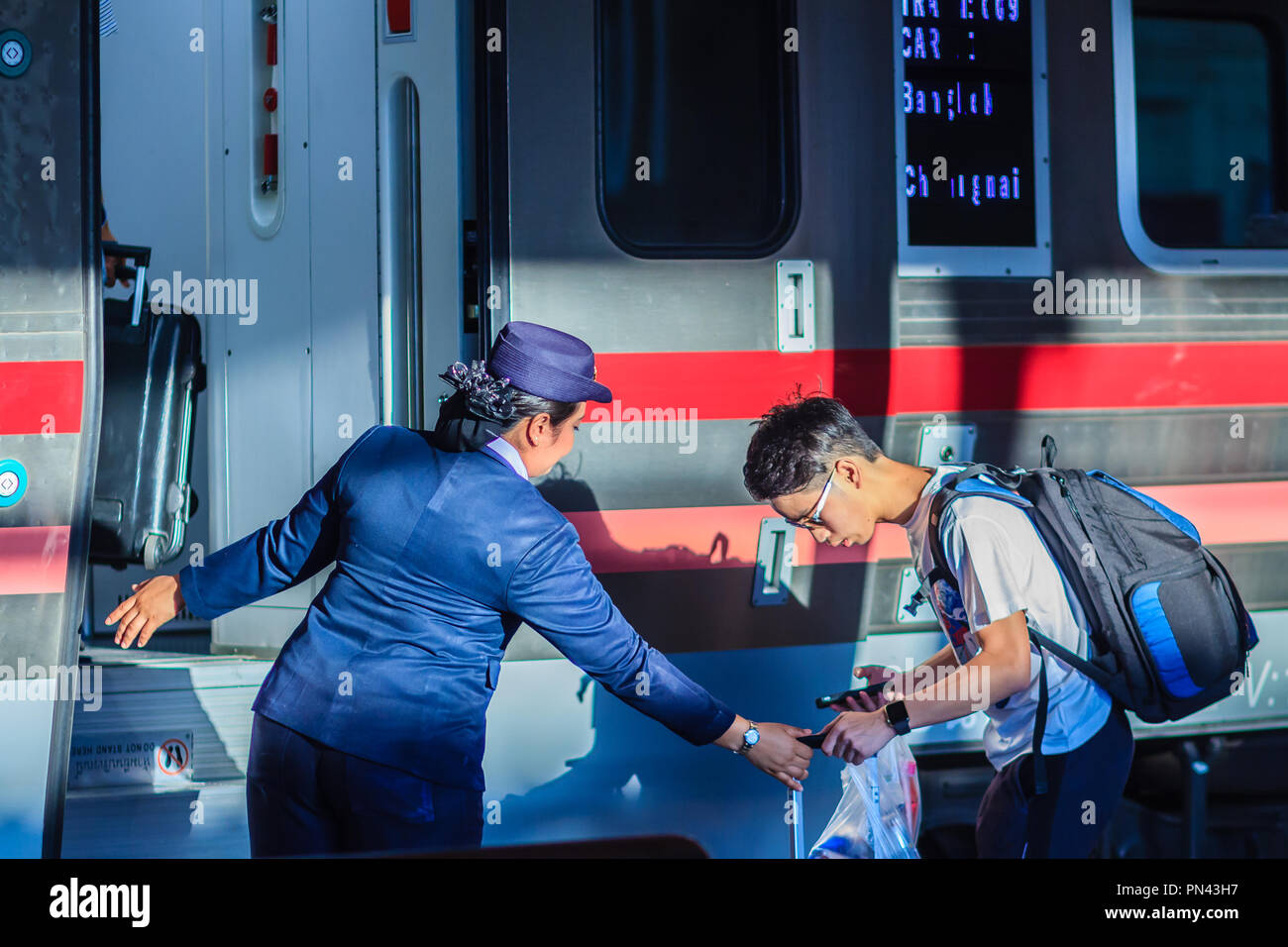 Uniform female train conductor hi-res stock photography and images - Alamy