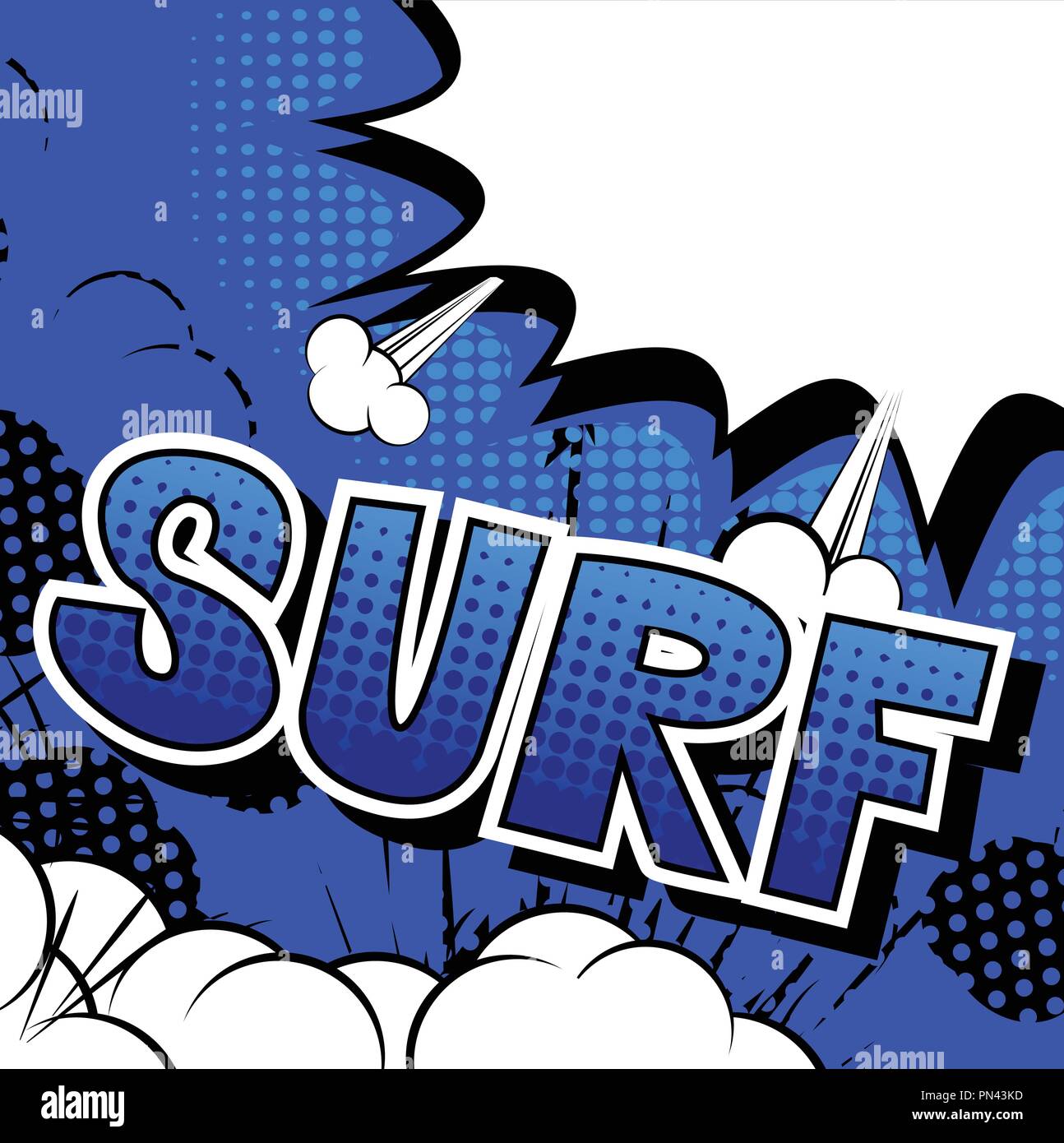 Surf - Comic book style word on abstract background Stock Vector Image ...