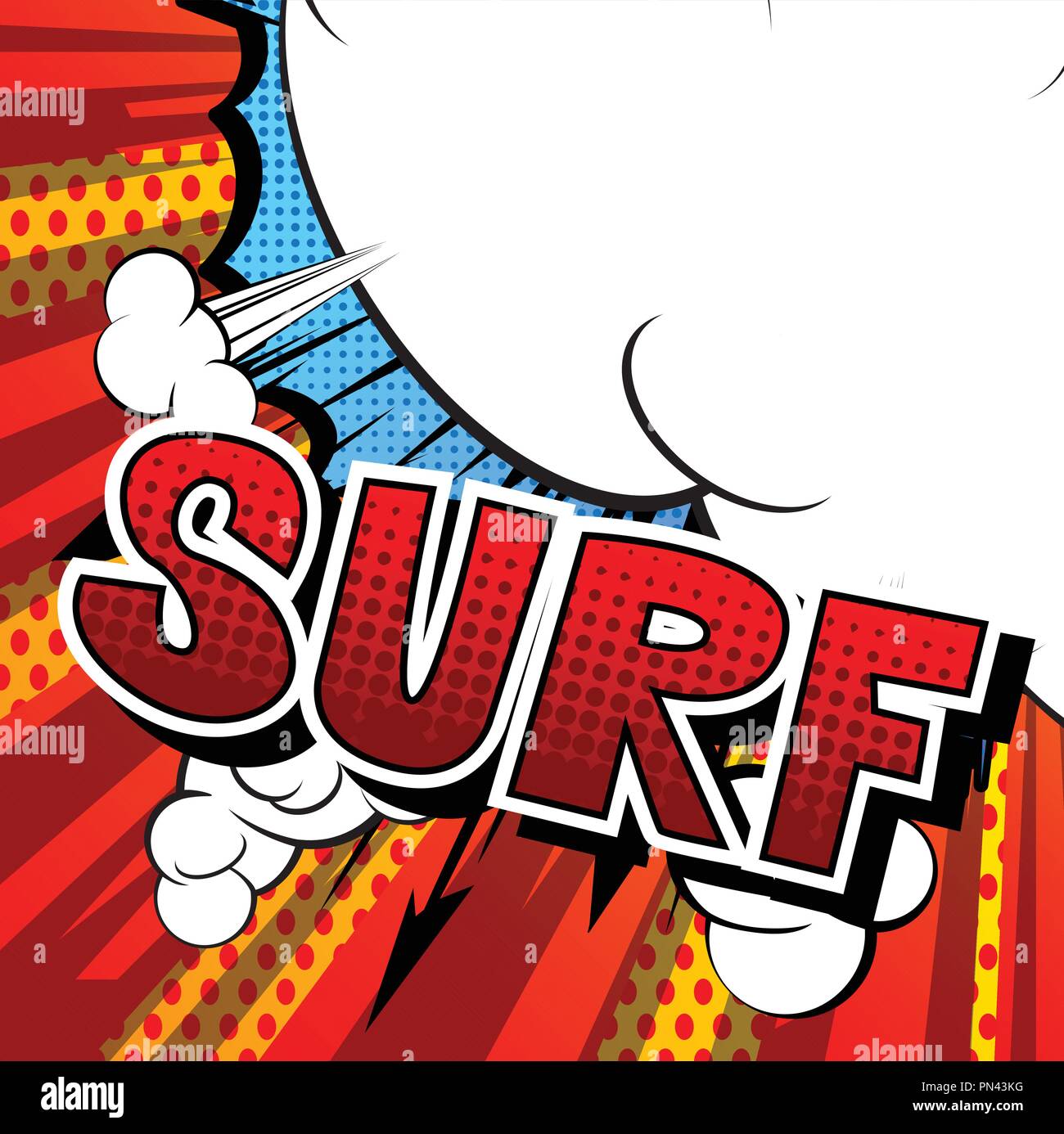 Surf - Comic book style word on abstract background Stock Vector Image ...