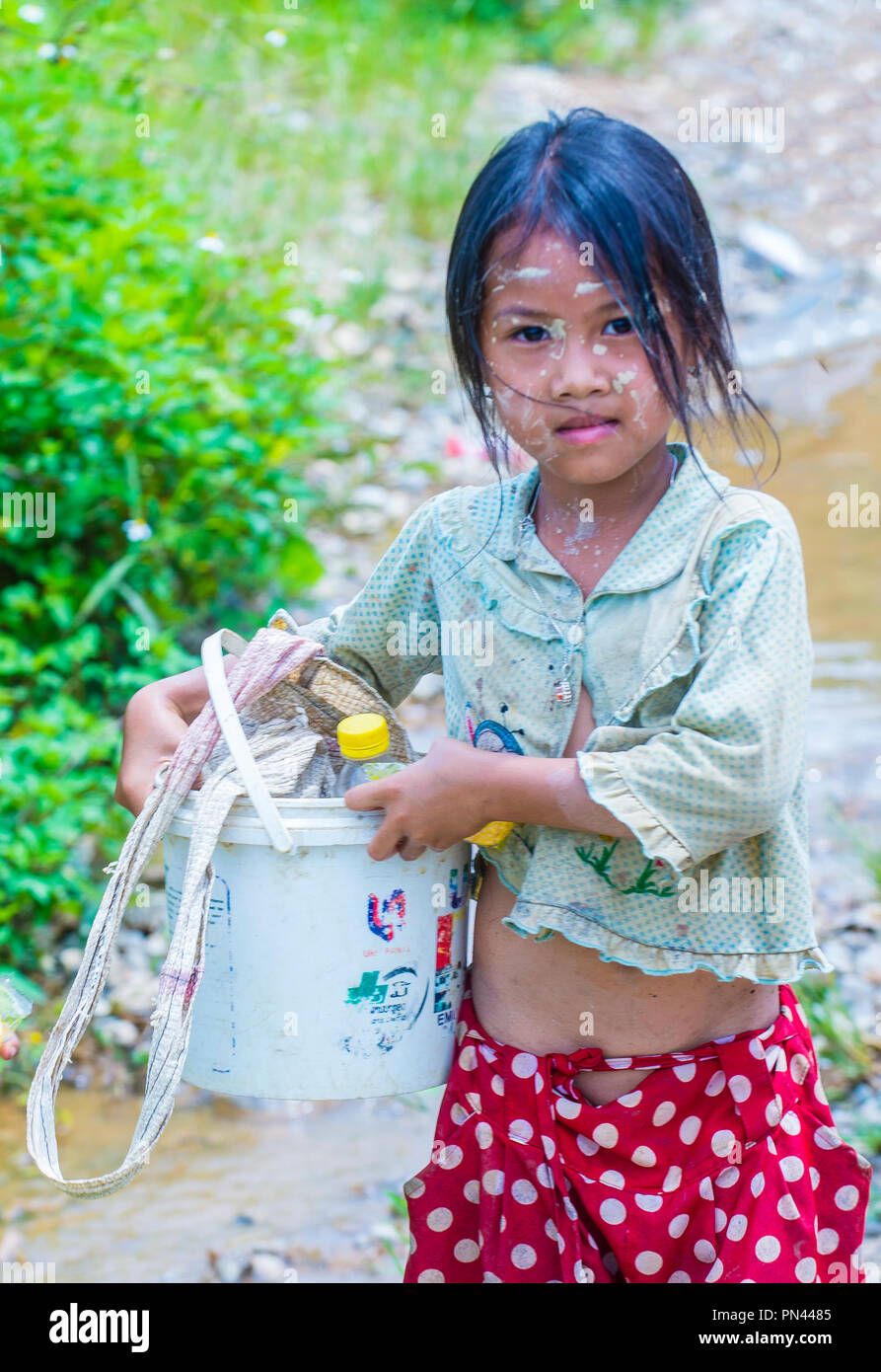 Laotian child from the village Bam Phoansa At , Laos Stock Photo - Alamy