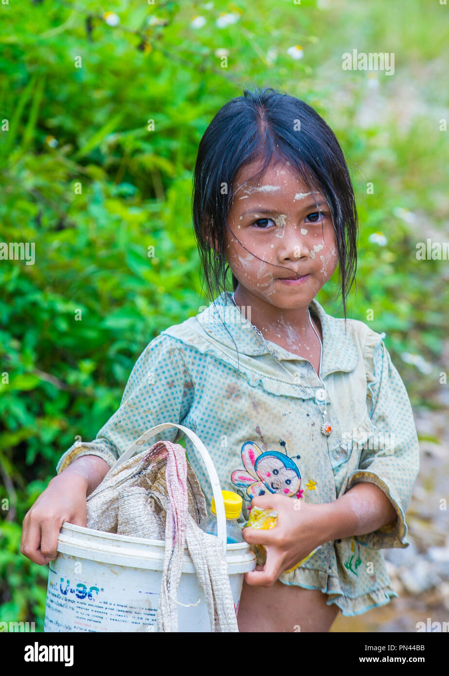 Laotian child from the village Bam Phoansa At , Laos Stock Photo - Alamy