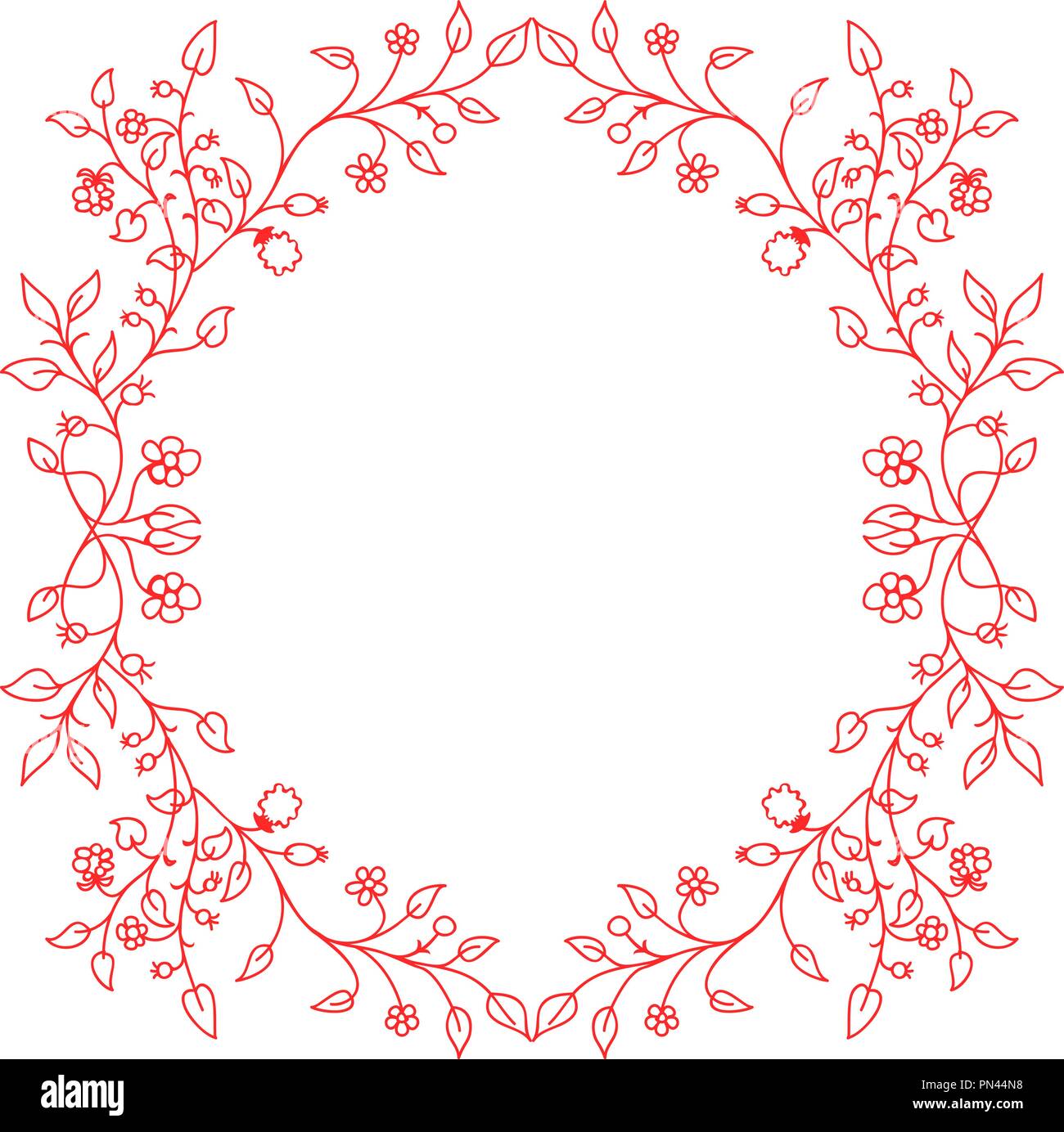 Floral Frame for design of monograms, invitations, frames, menus ...