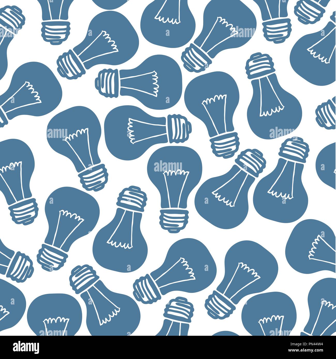 Hand Drawn Light Bulb Seamless Pattern. Vector Stock Vector Image & Art ...