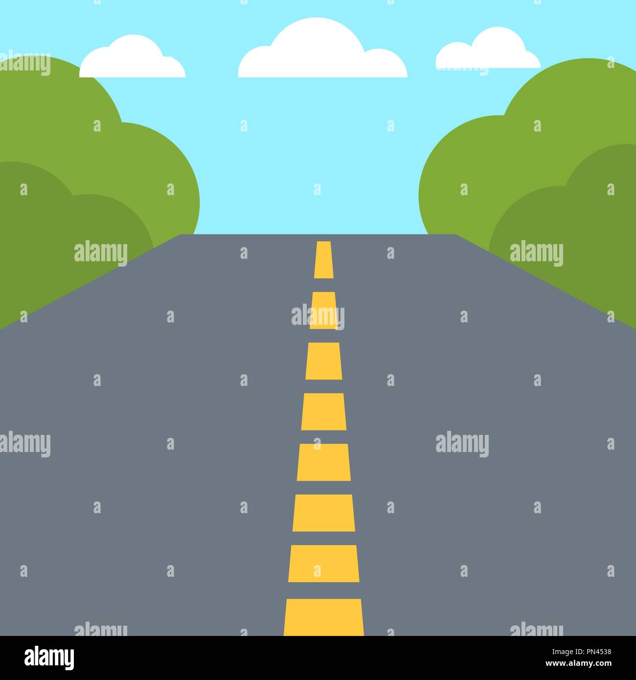 Colorful Flat design Empty Road. Vector Stock Vector Image & Art - Alamy