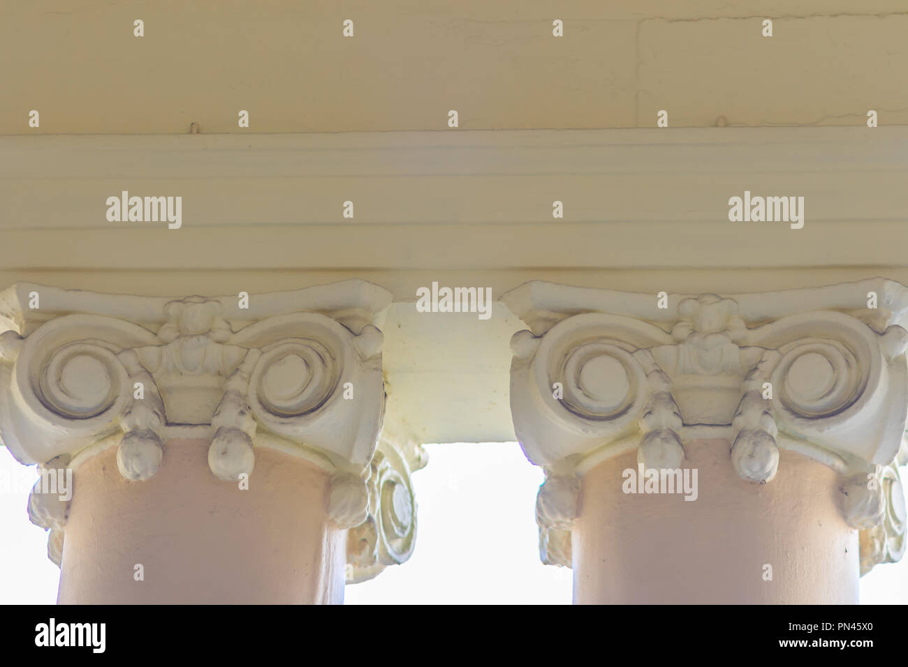 Beautiful architectural detail of vintage Greek-Roman styles columns ...