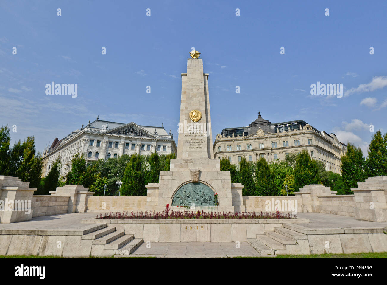 Soviet War Memorial. Szabadsag Square, Budapest, Hungary Stock Photo ...