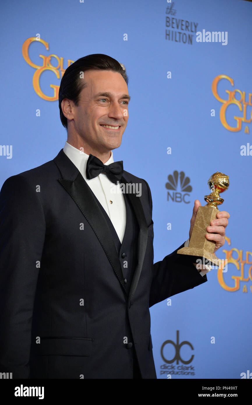 Jon Hamm at the 73rd Annual Golden Globe Awards at the Beverly Hilton ...