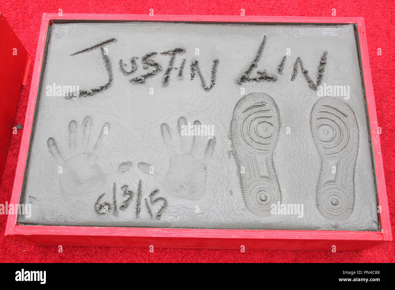 Justin Lin's hand and footprints 06/03/2015 88th Birthday Commemoration ...