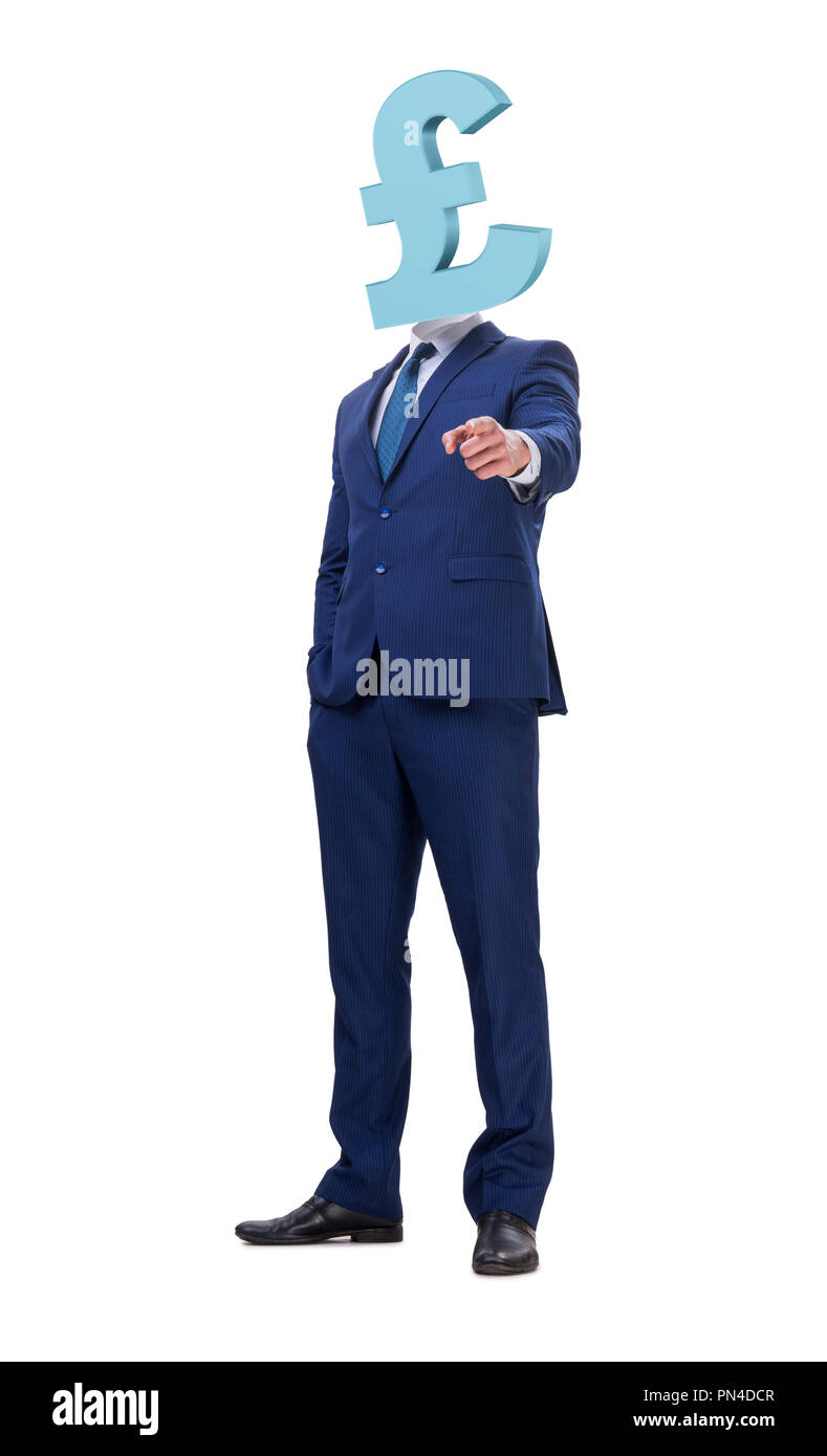 Businessman with british pound sign instead of head Stock Photo - Alamy