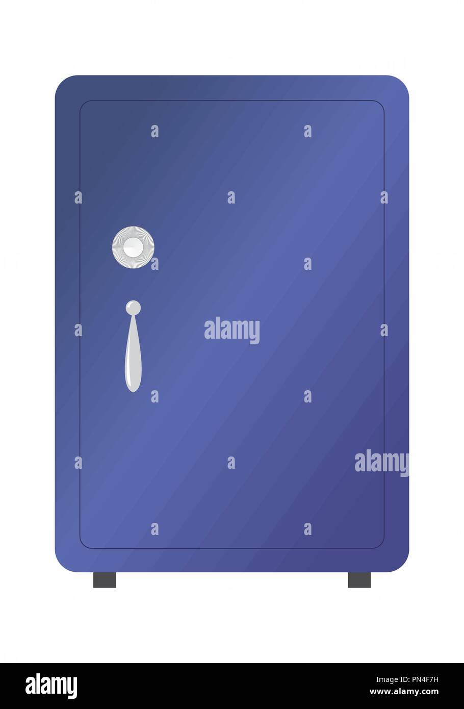 Illustration of an isolated dark blue safe on white background Stock ...