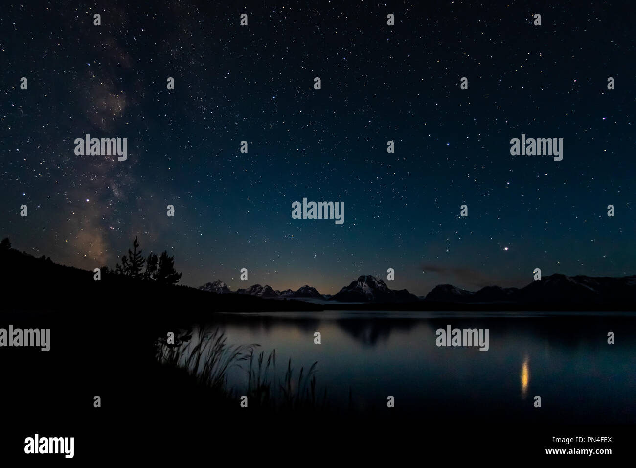 Milky Way and Stars over Teton Range in Wyoming Stock Photo - Alamy