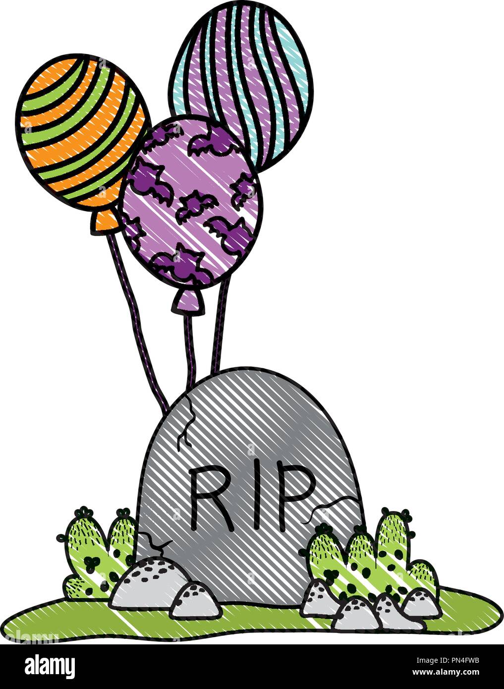 grated rip stone tablet with funny balloons Stock Vector Image & Art ...