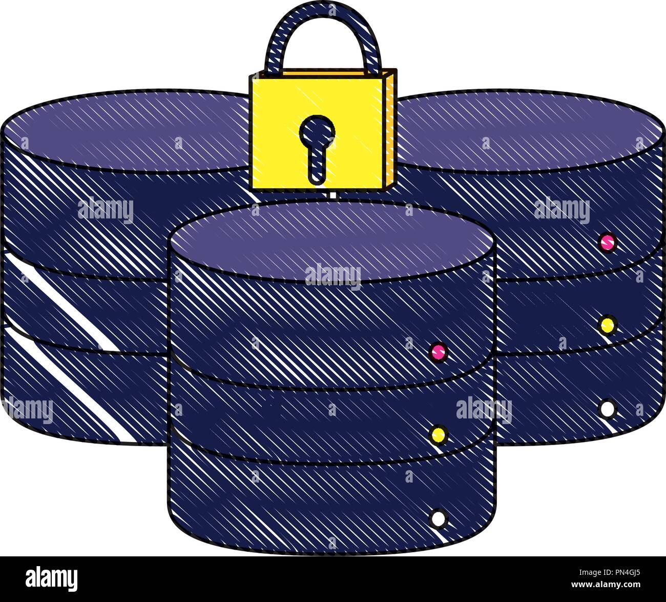 grated data network server and closed padlock Stock Vector Image & Art - Alamy