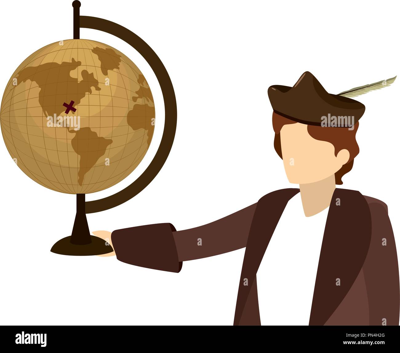 Christopher Columbus Map America Stock Vector Images - Alamy