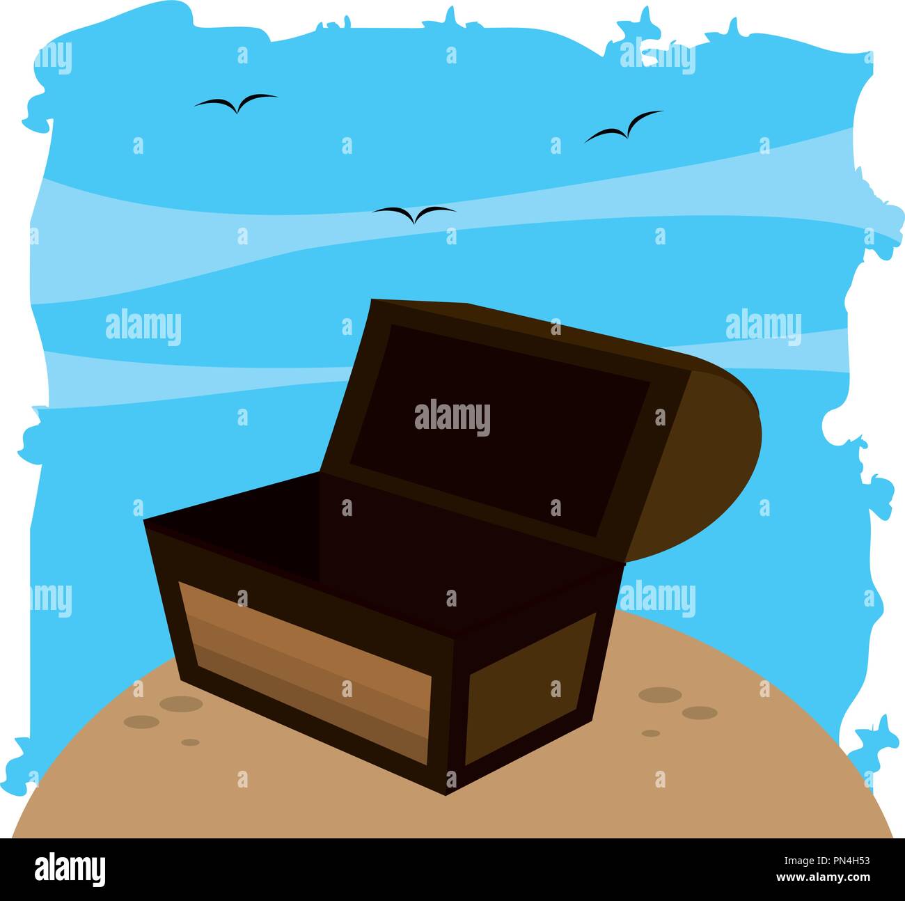 open wood chest box treasure Stock Vector Image & Art - Alamy