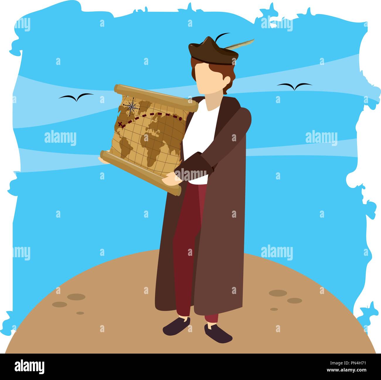 Christopher columbus map america Stock Vector Images - Alamy